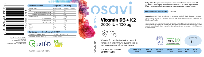Vitamin D3 Quali®-D & K2VITAL® – Academy Nutrition